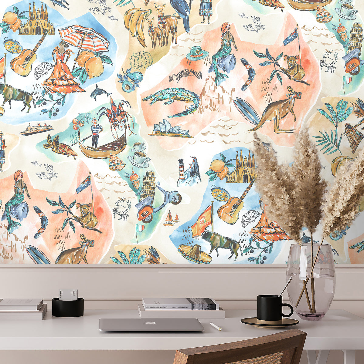 BRAND MCKENZIE Wallpaper Pattern No BMPP004/10B - Travel Map – Aspiring ...
